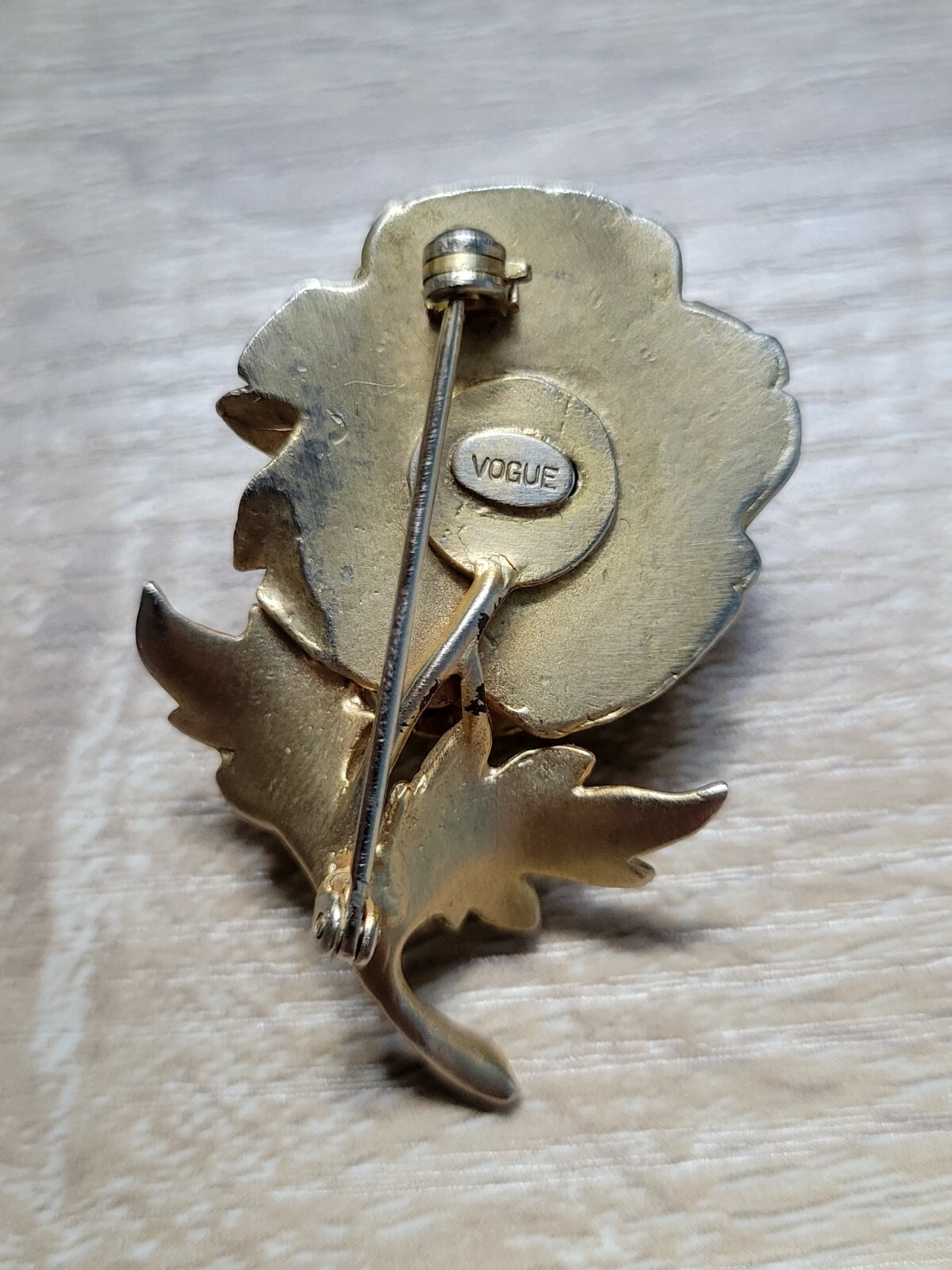 Vintage Designer Brooch Flower Rose Signed Vogue Rare… - Gem