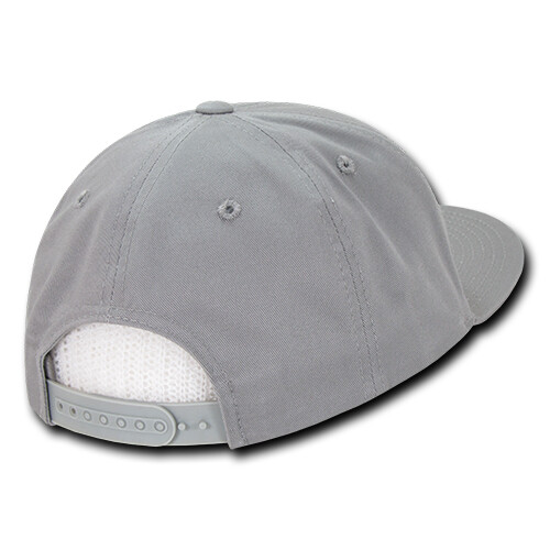 Cotton Snapback Cap - Flat Bill, Light Gray (Decky 361-LGY, New with ...