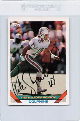 1993 Topps #106 Pete Stoyanovich Dolphins Signed Auto *K7332 | eBay