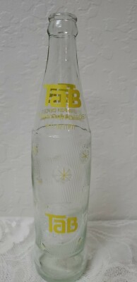 VINTAGE TAB GLASS SODA POP BOTTLE 16 OZ. COCA COLA CO. CLEAR with ...