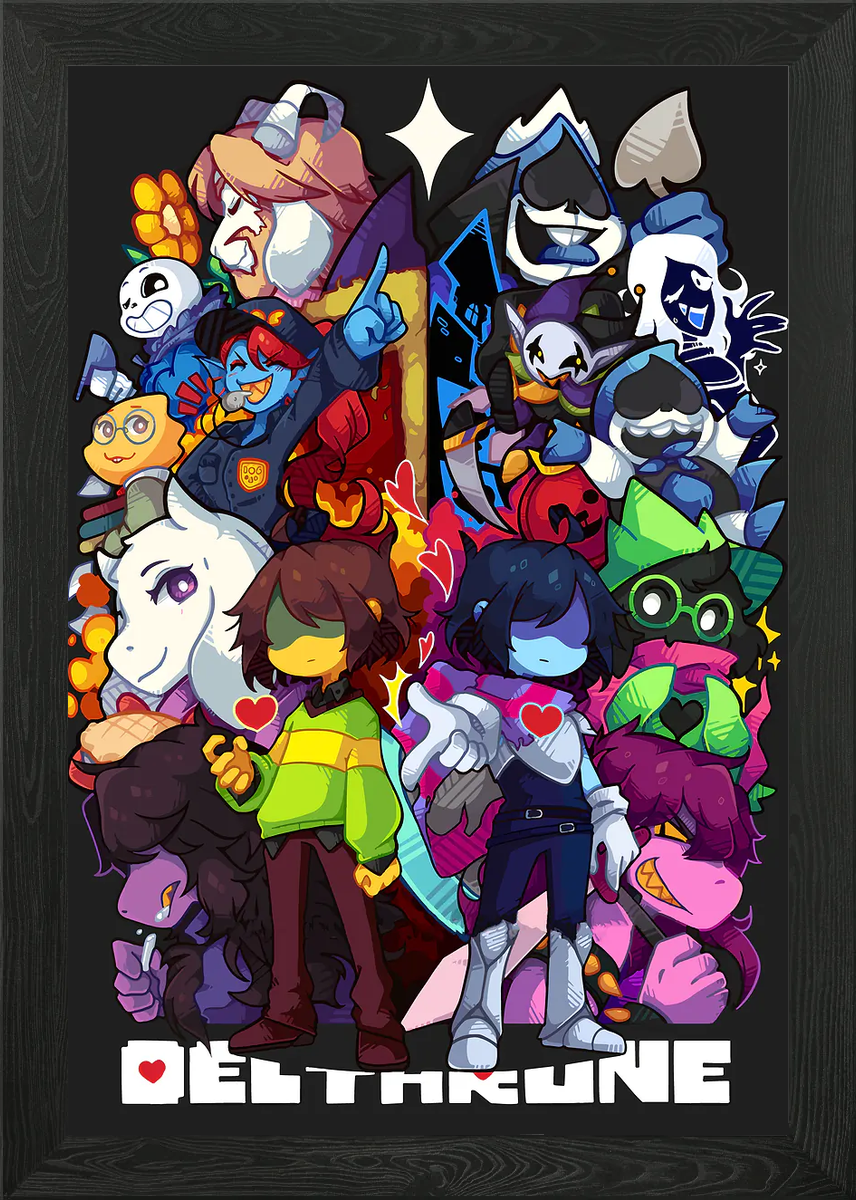 Deltarune characters Framed Wall Art Poster Canvas Print Picture | eBay UK