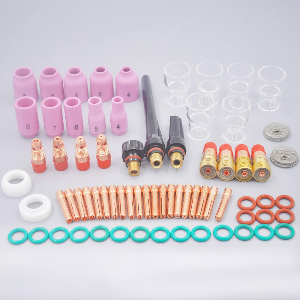 71Pcs For WP-17/18/26 TIG Welding Torch Stubby Gas Lens Pyrex Glass Cup ...