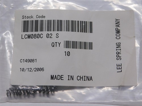 10 Lee Spring Co. LCM080C 05 S 316 Stainless Steel Compression Springs ...