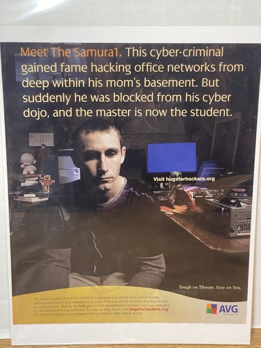 2008 AVG Anti Virus Vintage Print Ad The Samurai Cyber Hacker Photo Art ...