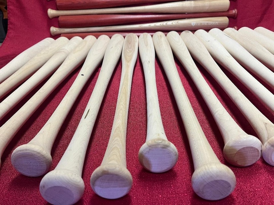 16 33-inch blemished maple baseball bats. Blem bats. unfinished wood ...