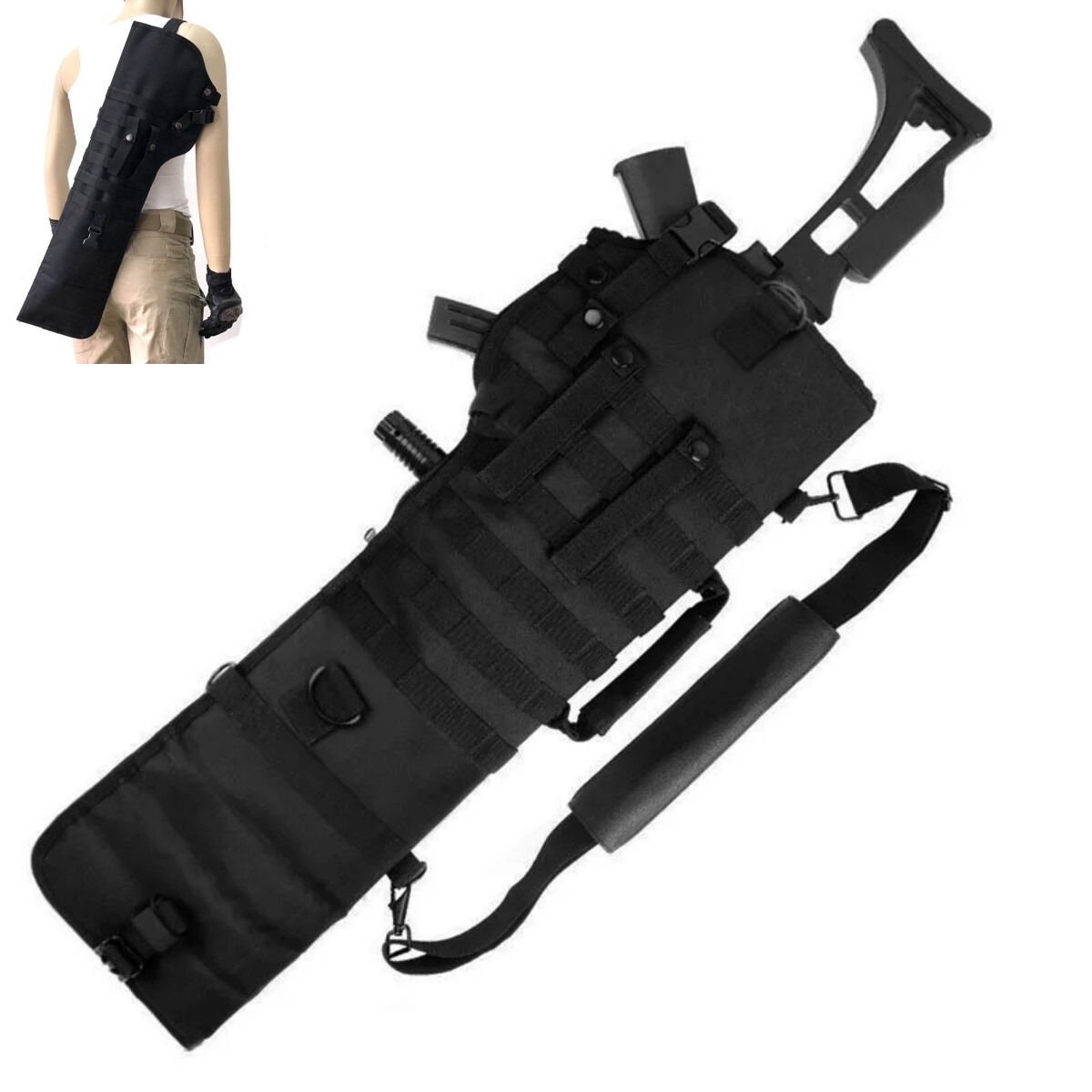 Tactical Rifle Scabbard Gun Bag Sling Bag Molle Shotgun Holster Case ...