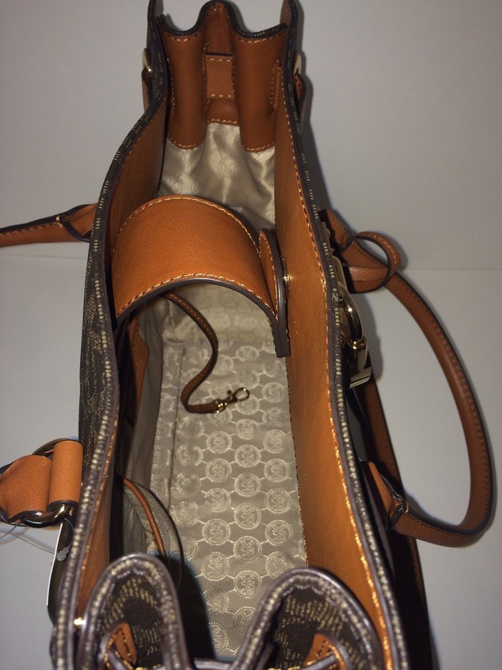Michael Kors Hamilton PVC LG Signature Tote, Shoulder Bag $348 Brown ...