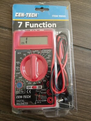 Cen-Tech 7 Function Digital Multimeter Electrical Test Meter 98025 ...