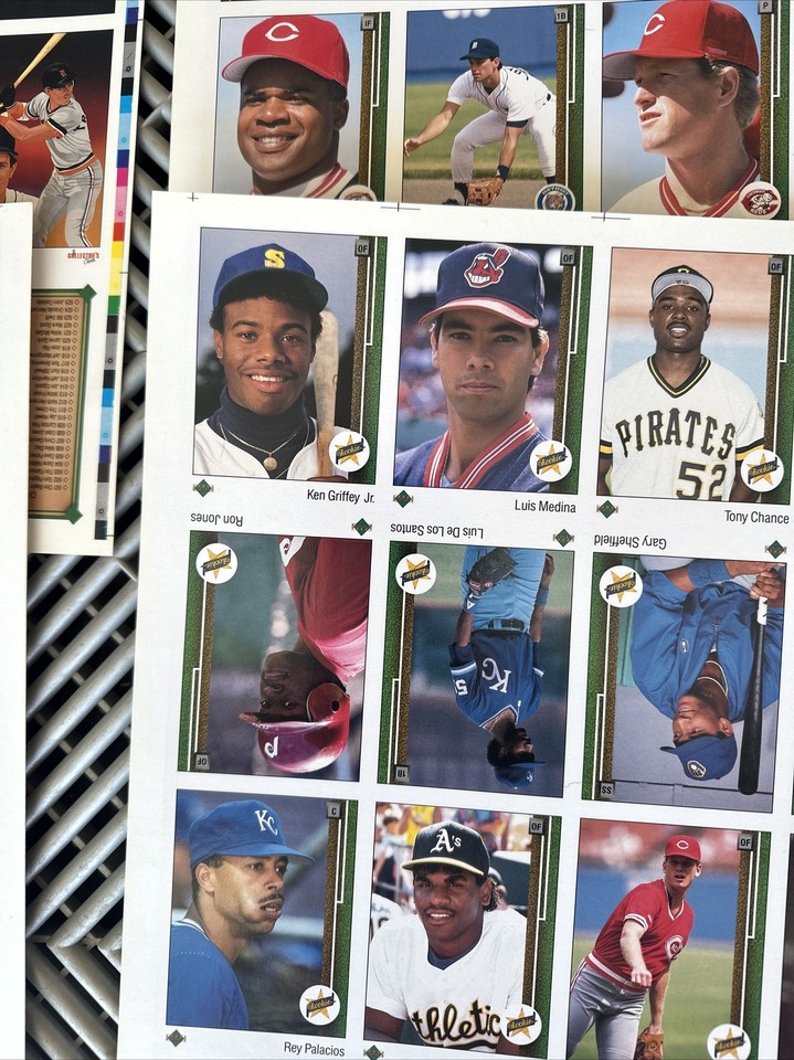 UPPER DECK 1989 UNCUT BASEBALL SHEETS COMPLETE 8 Sheets Full Set ...