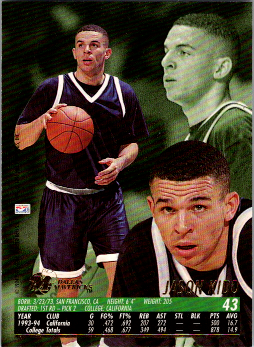 1994 Ultra #43 Jason Kidd RC Rookie | eBay