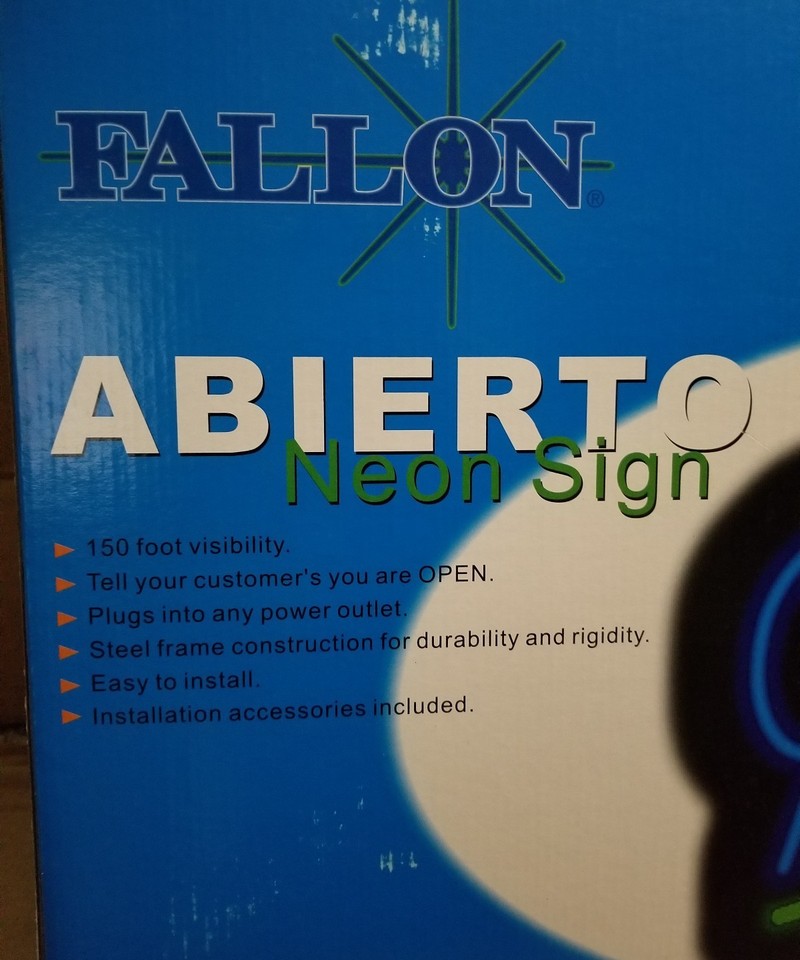 Abierto Neon Sign | Fallon | Spanish | Open | Ethnic | | eBay