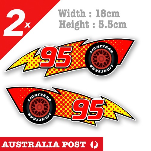 Disney Cars Lightning McQueen 95 Flame Number Stickers | eBay