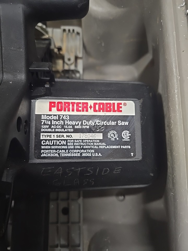 Porter Cable Left Handed Model 743 Heavy Duty Circular Saw 7-1/4” Made ...