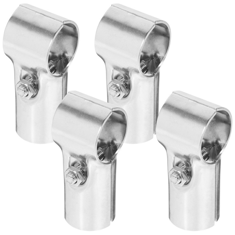 4pcs Stainless Steel Tube Connector Fixture for Cabinets Round Pipe ...