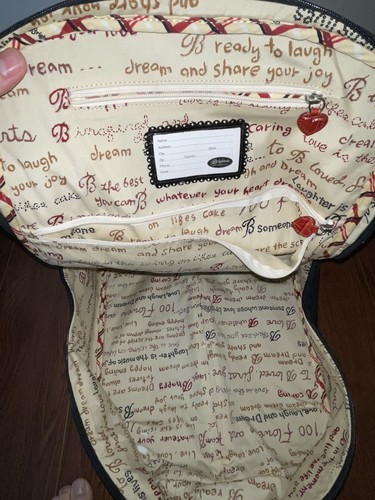 Brighton Rolling Weekender 20” Carry-on Bag Luggage Hearts Black Red | eBay