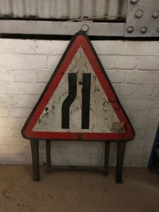 Road Narrows LEFT - Chapter 8 road signs ( road works , safety, warning ...