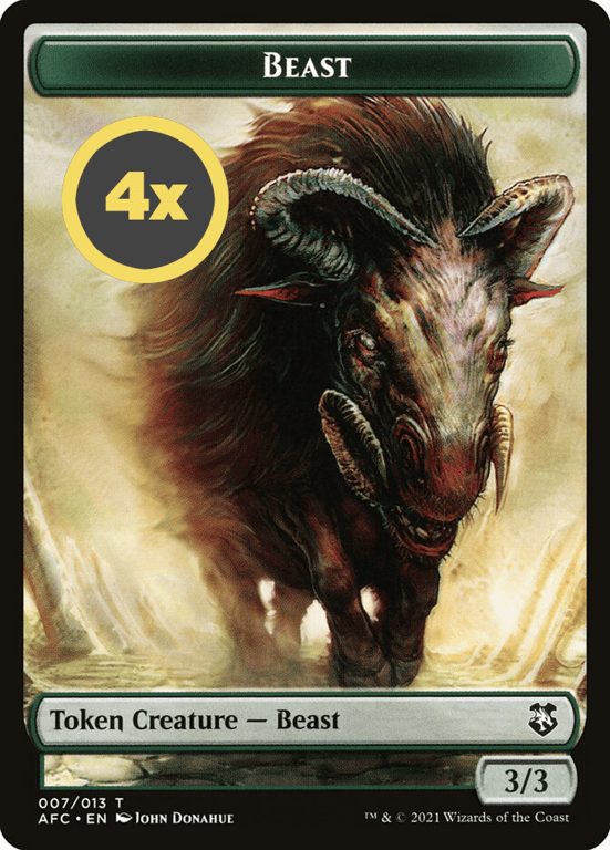 MTG Playset Beast // Dragon Spirit ** Forgotten Commander Tokens ** En ...