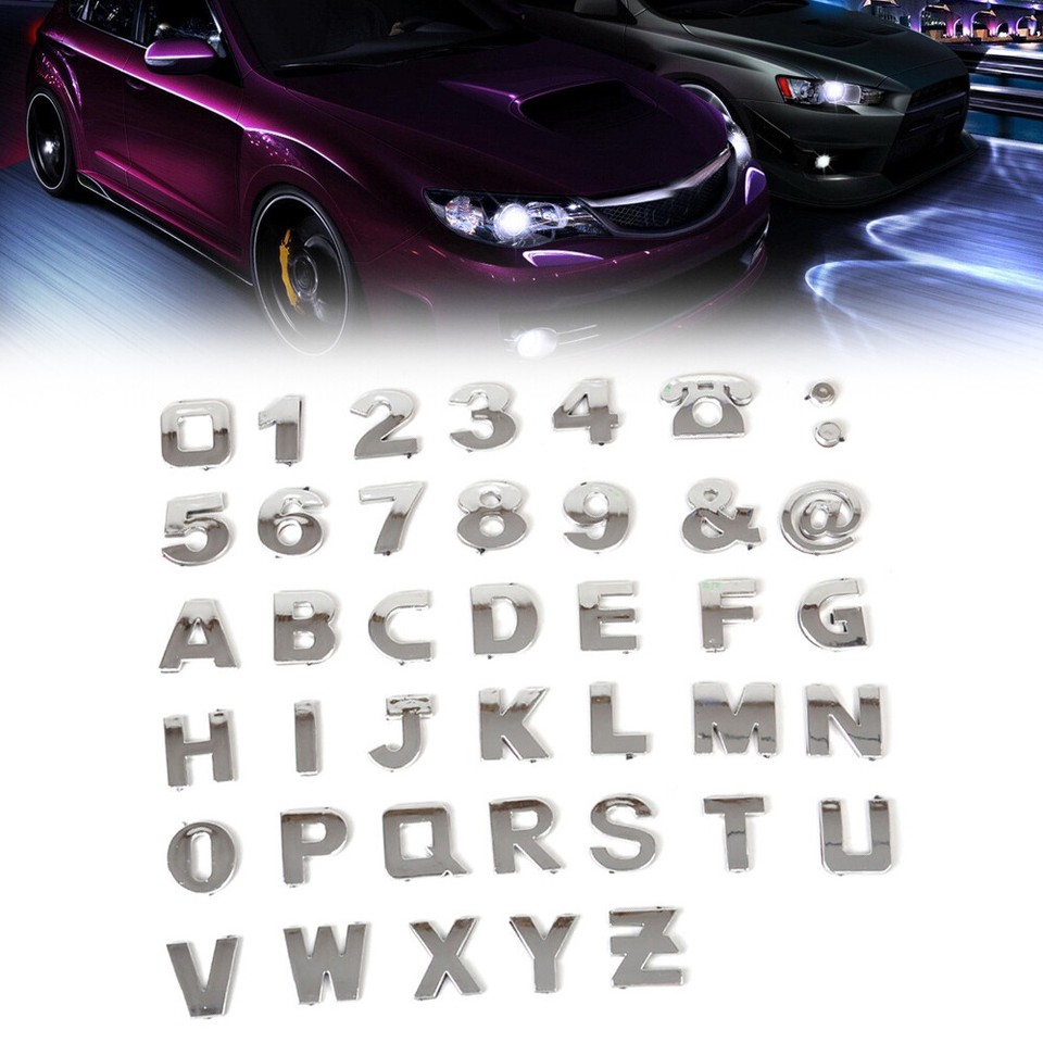 40X 3D Chrome Metal Letter Numbers Emblem Badge Decal Stickers Car ...