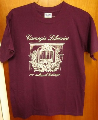 CARNEGIE LIBRARIES logo med T shirt Our Cultural Heritage tee Andrew | eBay
