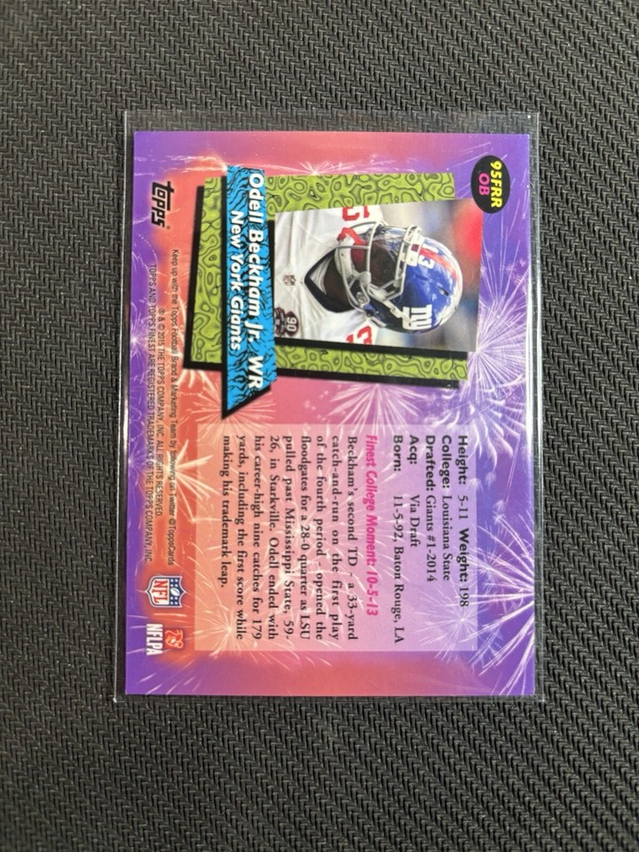 2015 Topps Finest Odell Beckham Jr 1995 Retro Gold /199 #95FRROB New ...