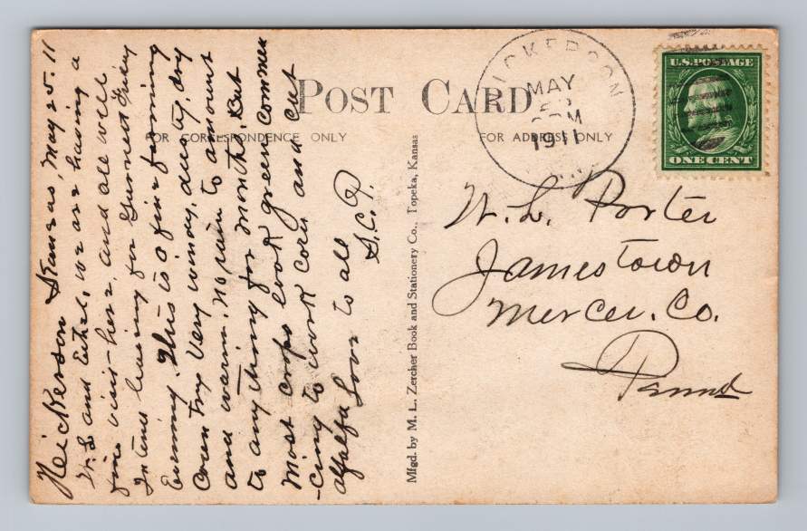 First ME Church NICKERSON Kansas RPPC Antique Reno County Photo ...