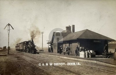 Dike IA Iowa Chicago & North Western Depot RPPC Photo Postcard COPY | eBay