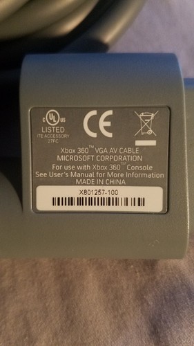 New Sealed Genuine Original VGA Monitor Cable Xbox 360 Microsoft ...