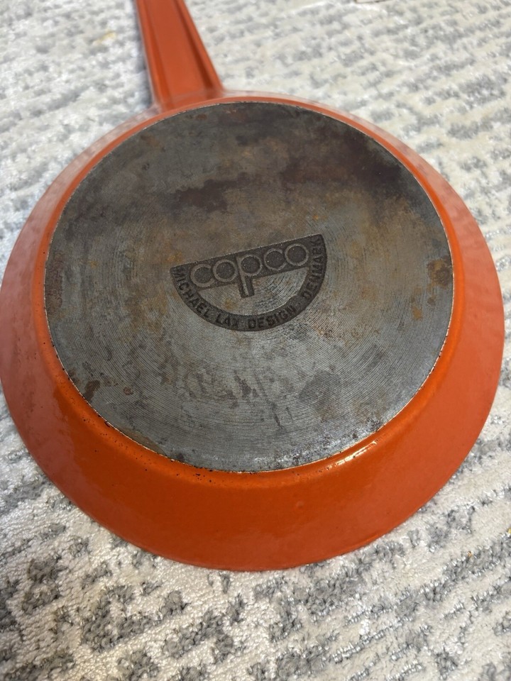 COPCO Denmark Vtg Michael Lax Design Cast Iron Enamel 7.5” Skillet ...