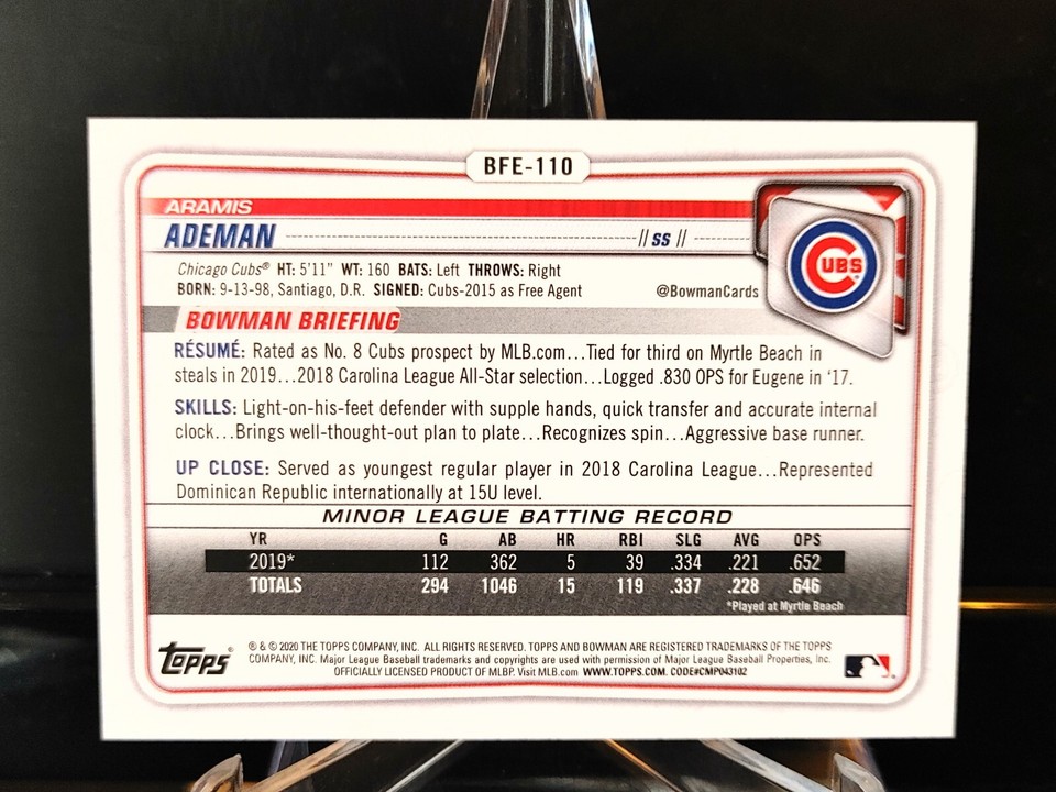 Aramis Ademan 2020 Bowman First Edition blue foil #BFE-110 - 65/150 ...