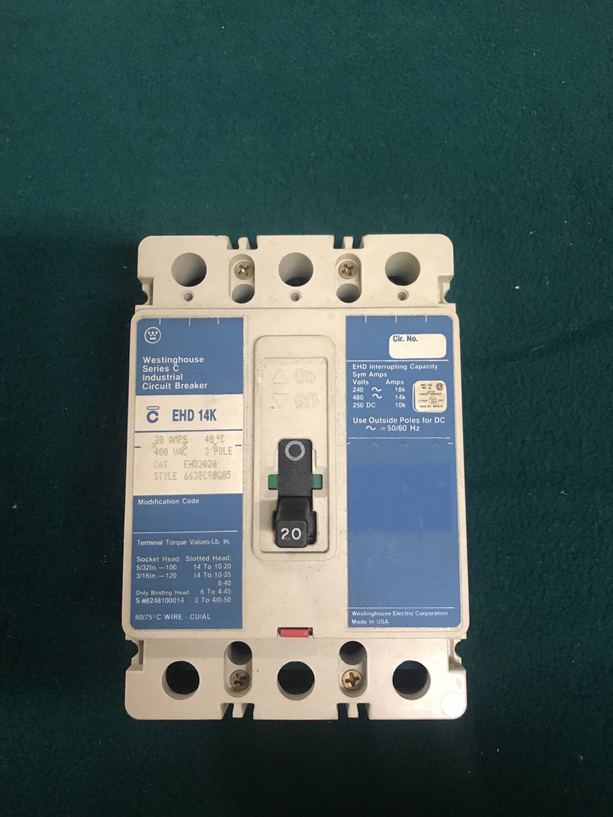 Westinghouse Breaker Series C EHD3020 AMP 3 Pole | eBay