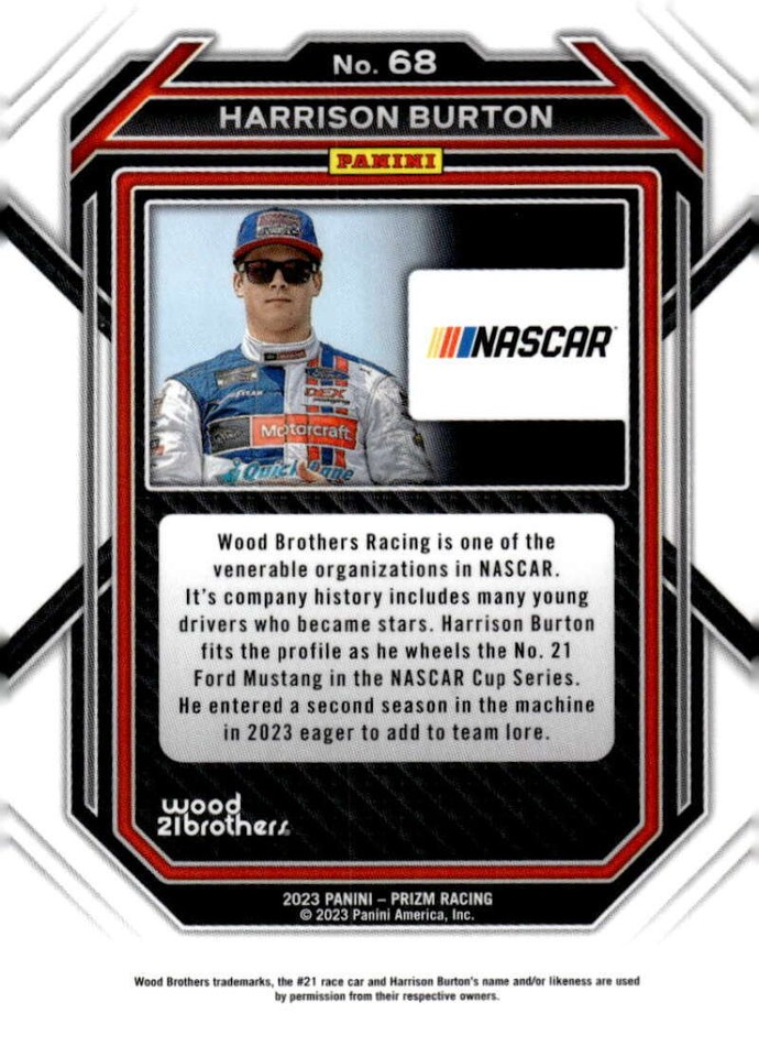 Harrison Burton 2023 Panini Prizm Base #68 NASCAR Racing ID:95641 | eBay