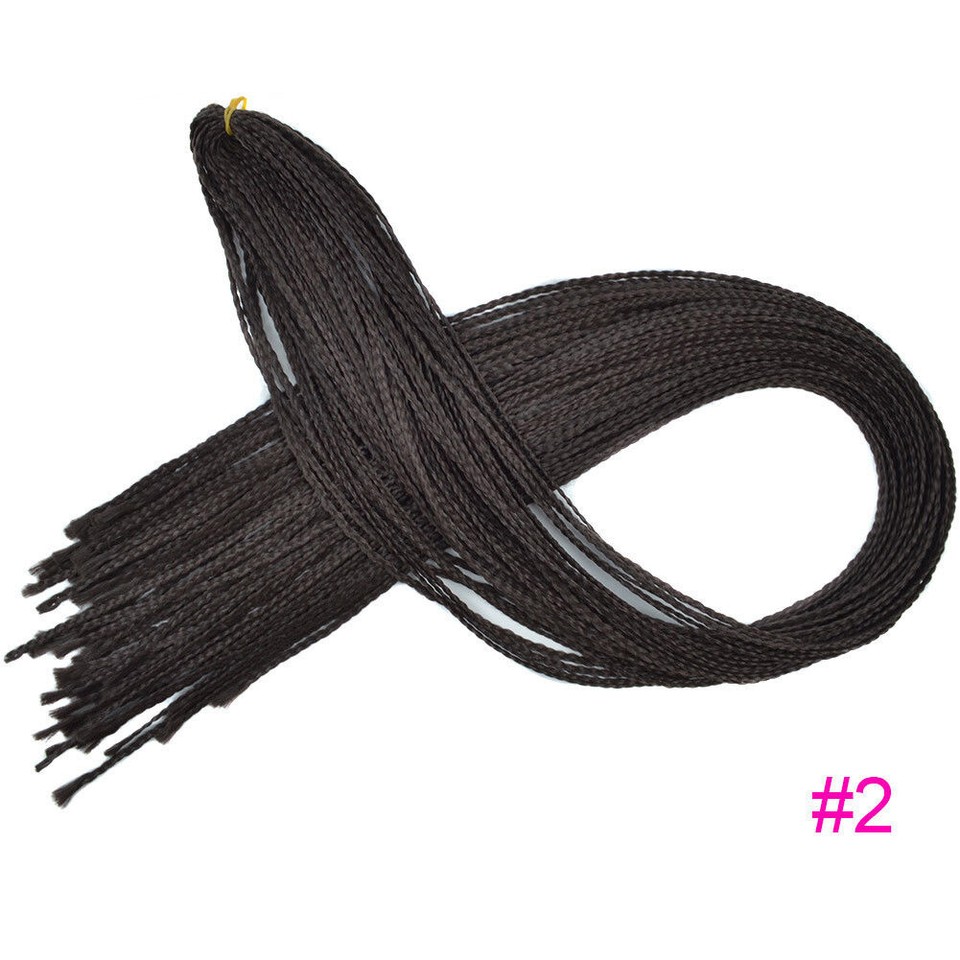 28" Thin Long Box Braids Crochet Braiding Hair Extensions Micro Dreads ...