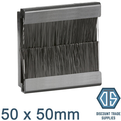 Single Euro Module Black Brush Cable Entry Clip-In Insert 50 x 50mm 2 ...
