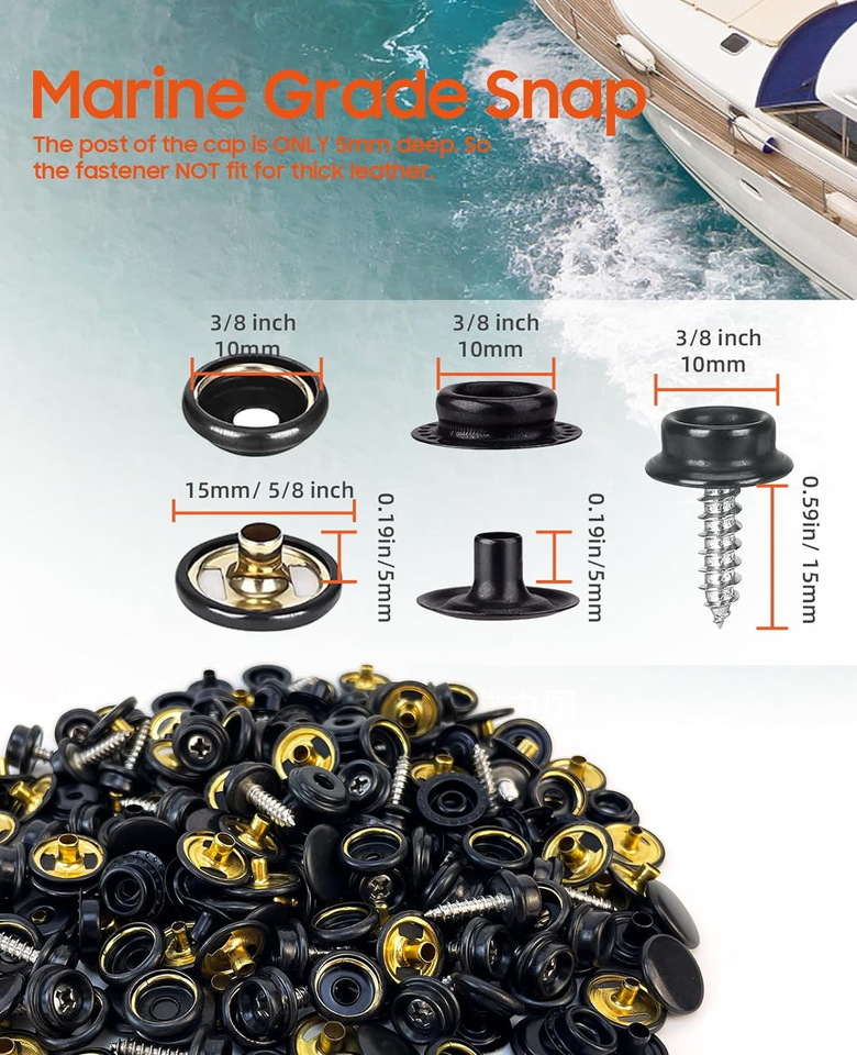 Heavy Duty Snap Fastener Tool Adjustable Snap Setter Tool Includes 20 ...