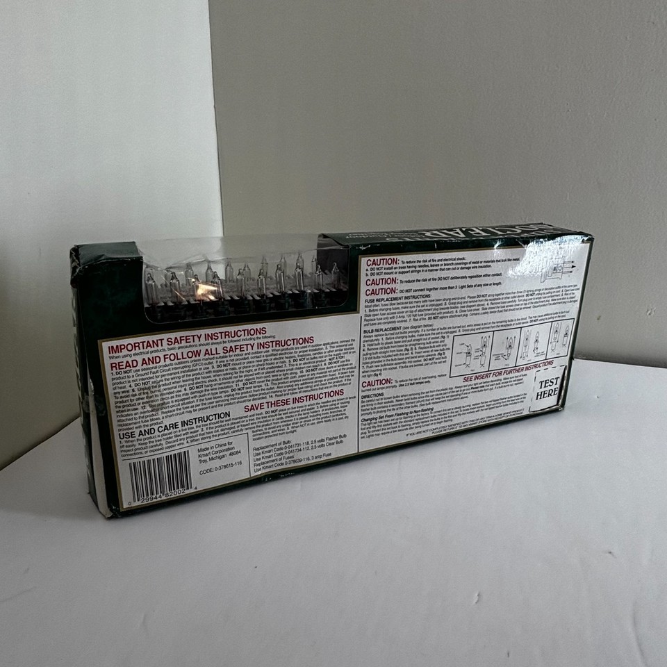 Trim A Home 100 Clear Super Brights Christmas Lights Vintage Kmart ...