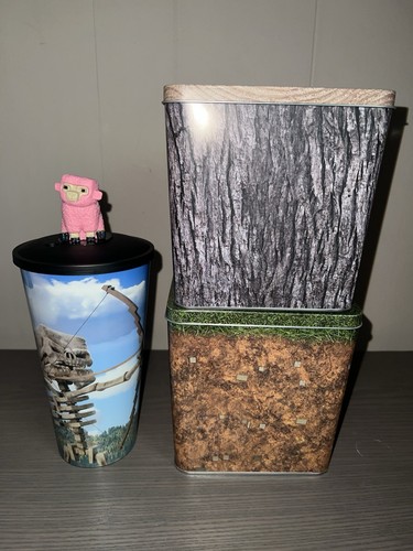 AMC Minecraft Movie Grass Block & Wood block Bundle Popcorn Bucket Tin ...