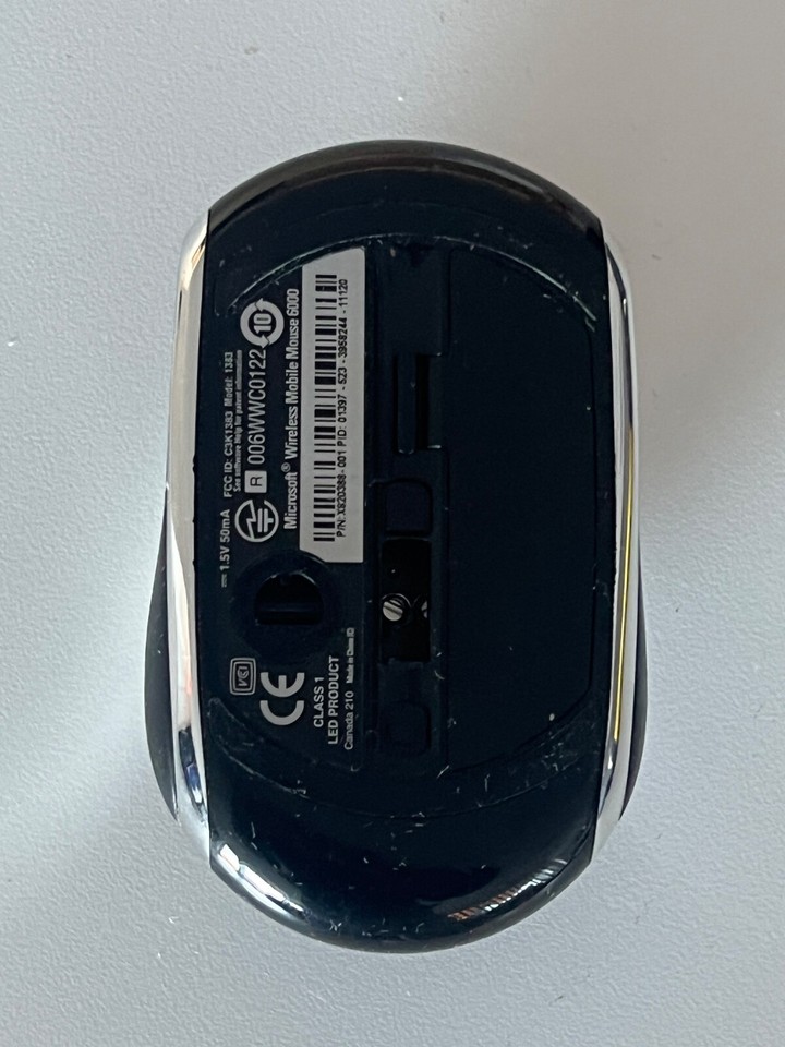 Microsoft Wireless Mobile Mouse 6000 Model 1383 - Excellent Condition ...