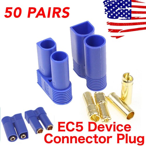 50 Pairs EC5 Device Connector Plug for RC Car Plane Helicopter Battery ...