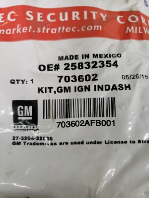 Ignition Lock Cylinder - GM (25832354) Strattec Security Corp | eBay