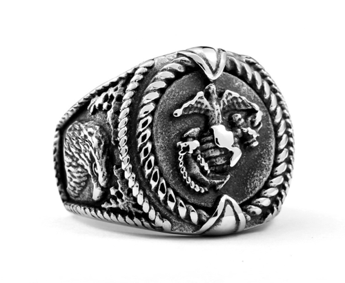 Men Biker Punk Salute Glorious U.S.NAVY Marine Corps Military Seal ...