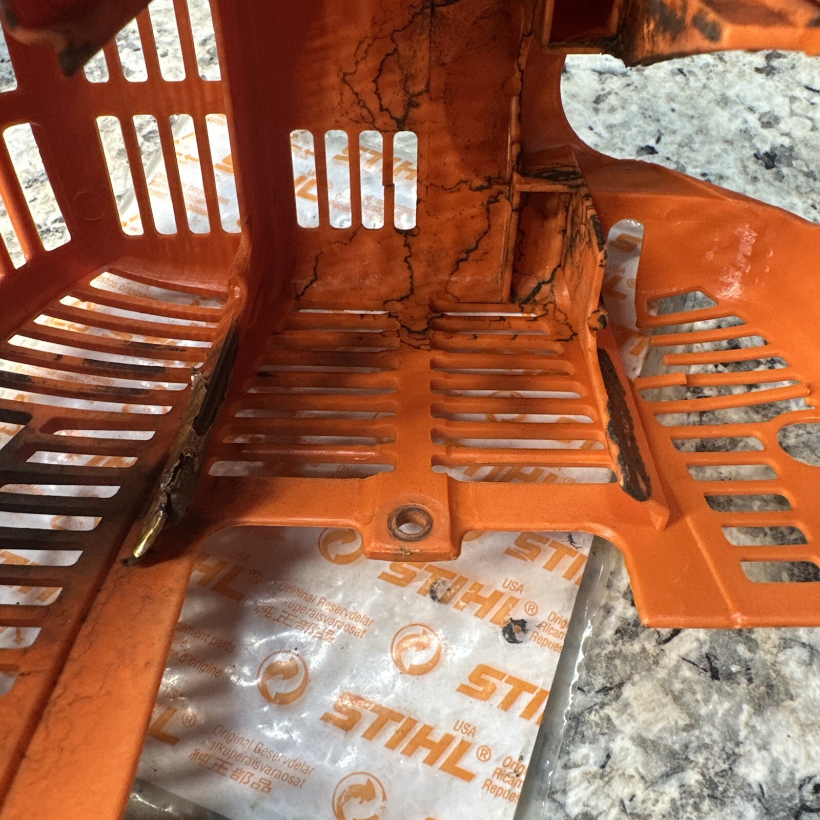 Genuine Used Oem Stihl Trimmer Starter Engine Shroud Cover 4137 080 ...