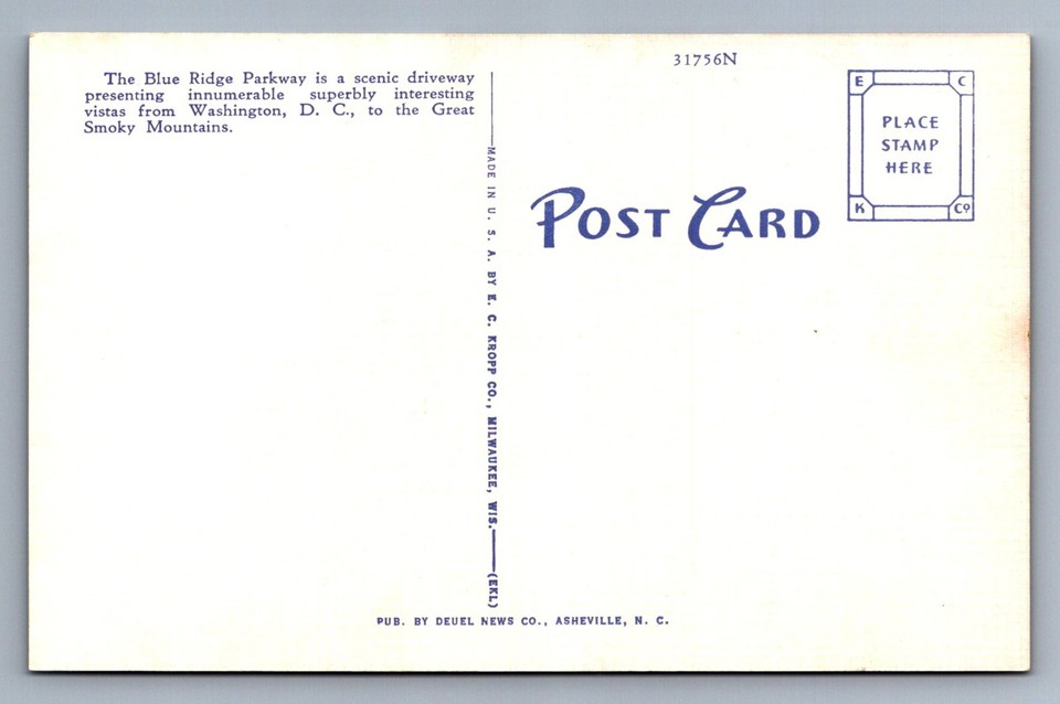 Postcard Vtg North Carolina Tunnel Through Mountains Blue Ridge Parkway ...