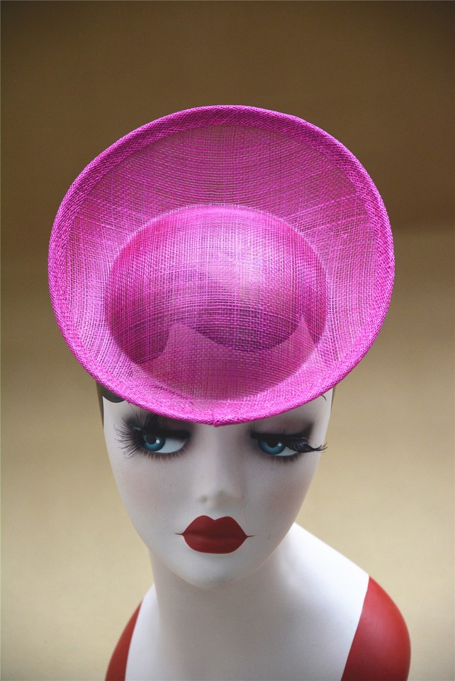 7.9" Round Saucer Sinamay Teardrop Percher Hat Fascinator Millinery ...