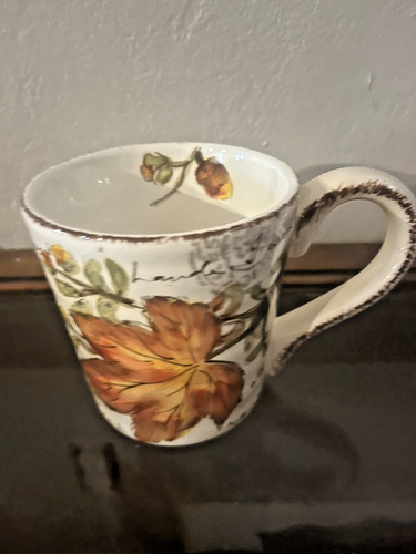 Maxcera Golden Leaves Mug Autumn Fall Harvest Berries Oversize Ceramic ...