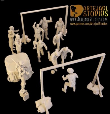 Ww2 British Football Game Diorama Full Set Soldiers 1/16th Resin ...