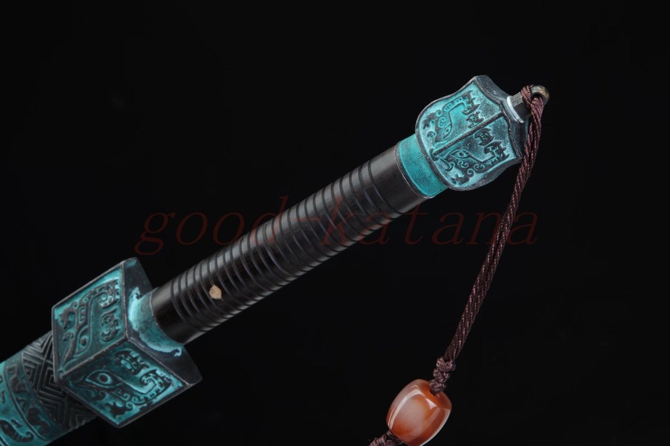 110cm Hand Forge Chinese Sword "King Qin Jian" Folded Steel Blade Sharp ...