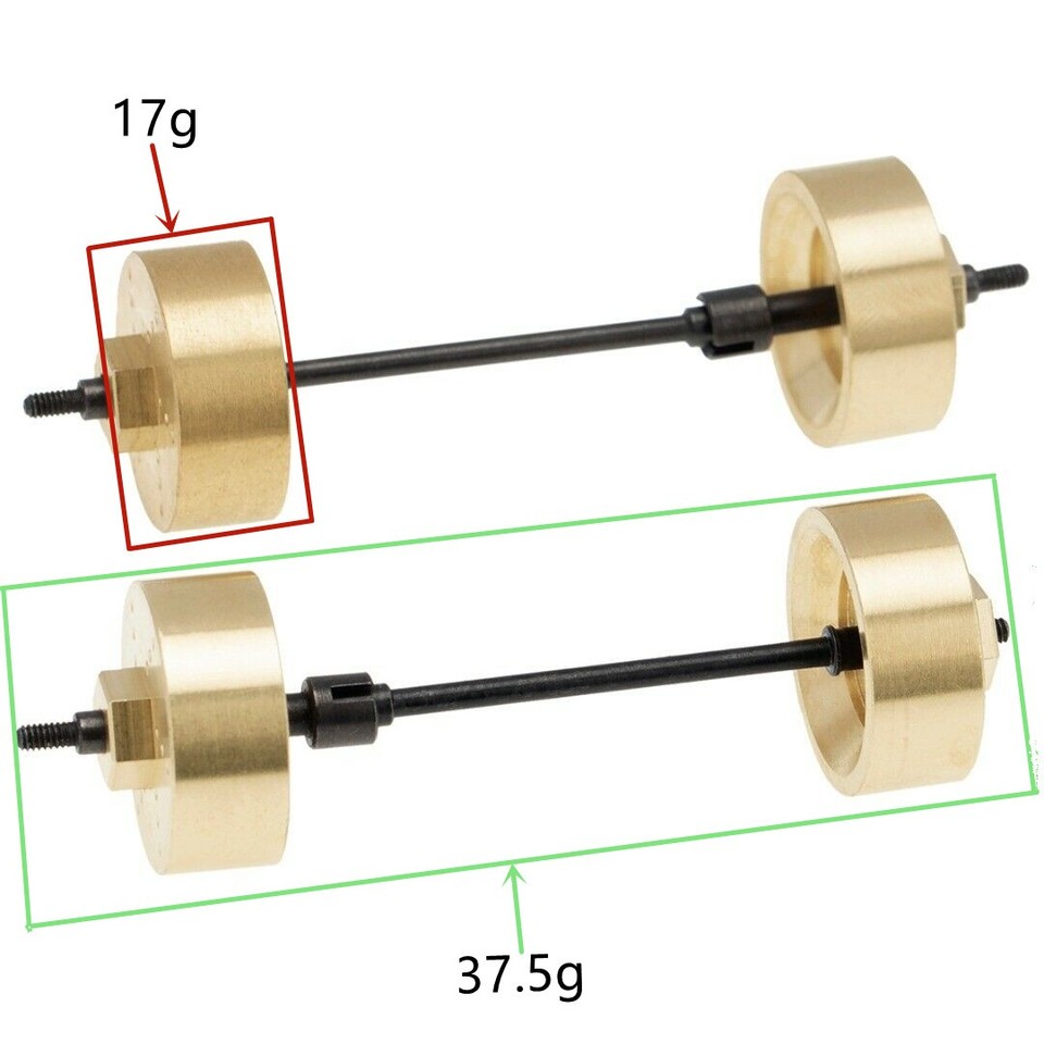 1:24 6mm Brass Widened Wheel Hub Counterweights For Axial SCX24 90081 ...