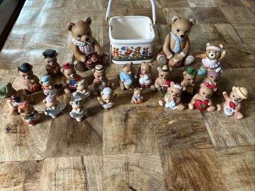 23pc Enesco Cherished Teddies Bear Figurines Basket Japan & Boy/Girl Bears Lot | eBay
