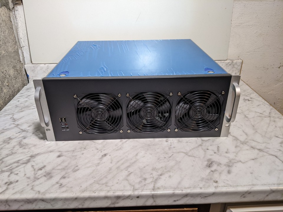 Rackmount 4U 8 GPU Mining Rig Machine System 4GB,2000W,CASE WITH FANS ...