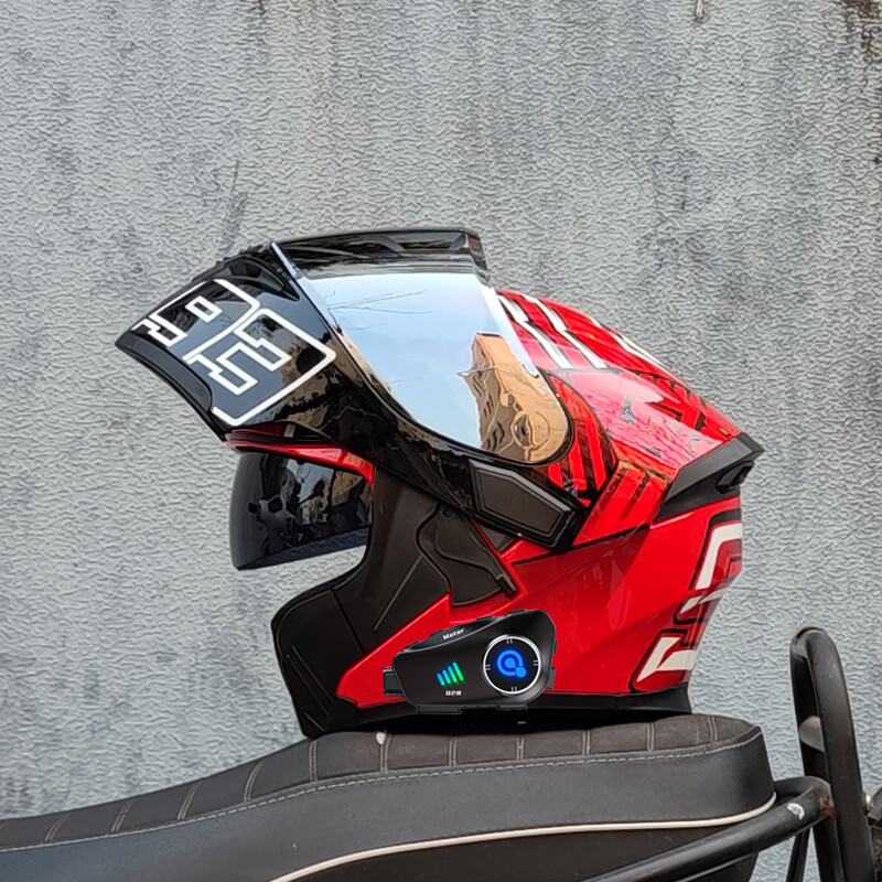 Motorcycle Built-in Bluetooth Helmet Modular Dual visor Camera Function ...